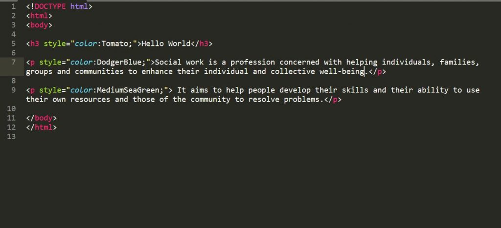HTML Comments and Colors - Bcis Notes